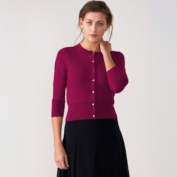 Pure Collection | Sweaters | Pure Collection Cashmere Cropped Cardigan ...